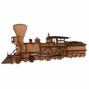 Wood Steam Train Shape 2 for altered art and craft projects